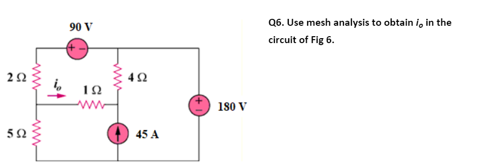 Solved Use mesh analysis to obtain i0 ﻿in thecircuit | Chegg.com