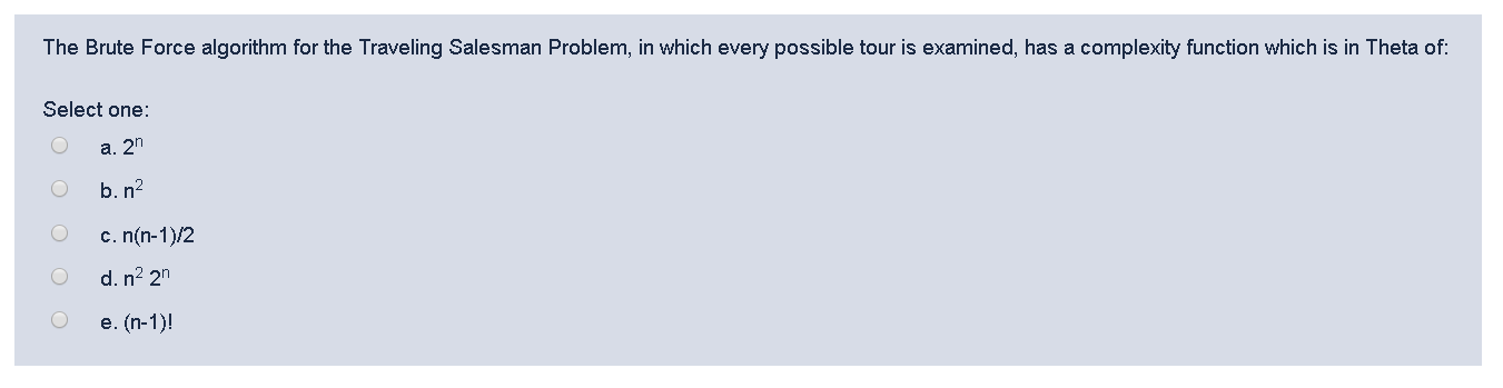 Solved The Brute Force algorithm for the Traveling Salesman | Chegg.com