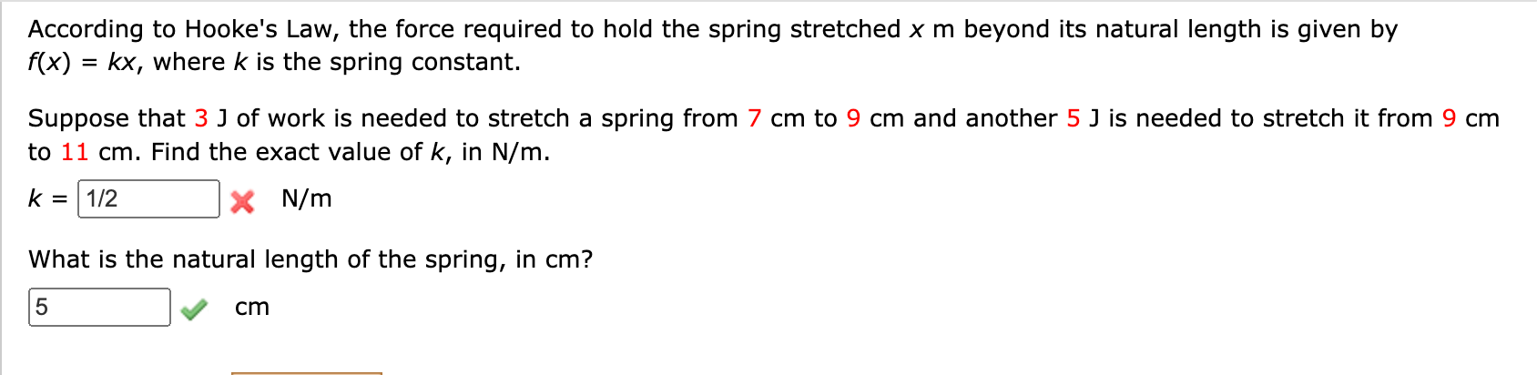 Solved According to Hooke's Law, the force required to hold | Chegg.com