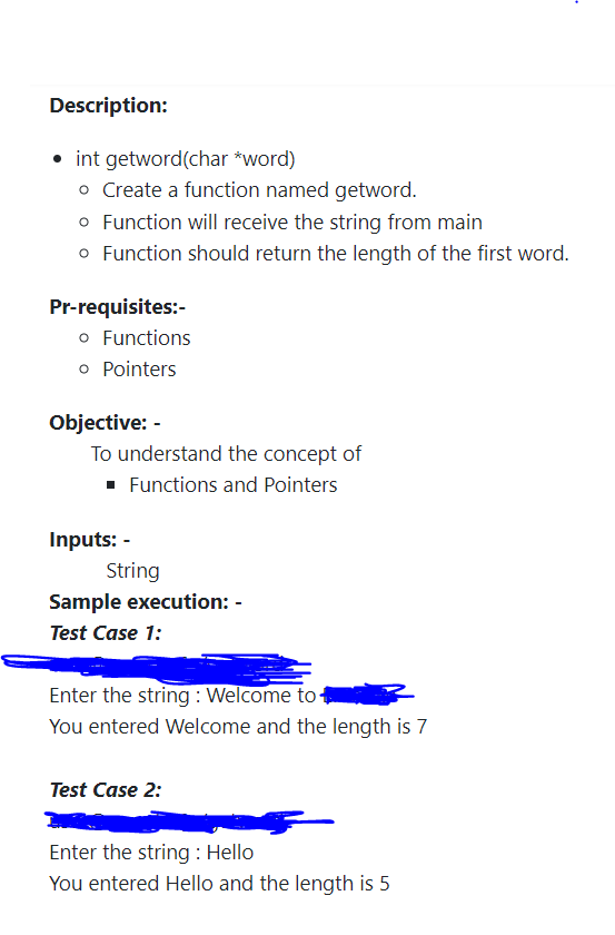 Solved Description: - int getword(char * word) Create a | Chegg.com