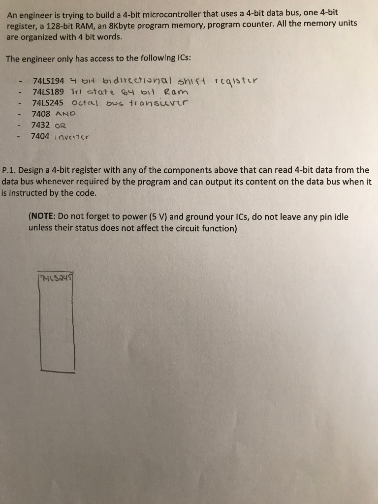 Solved An engineer is trying to build a 4-bit | Chegg.com