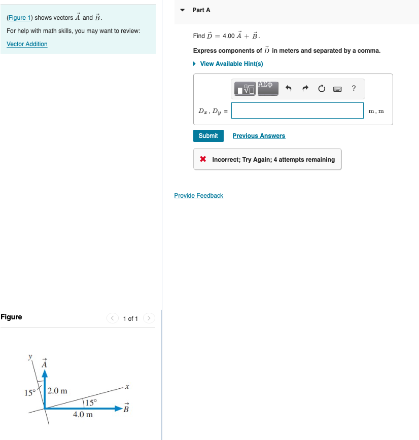 Solved Part A (Figure 1) shows vectors Ä and B. For help | Chegg.com