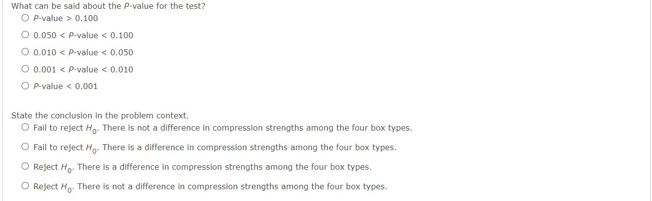 Solved results of a single-factor ANOVA experiment involving | Chegg.com