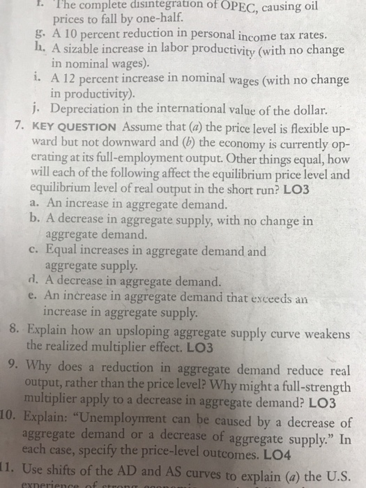 Solved t. The complete disintegration of OPEC, causing oil | Chegg.com