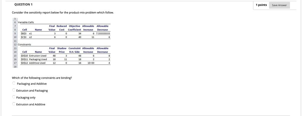 Solved Question 1 1 Points Save Answer Consider The