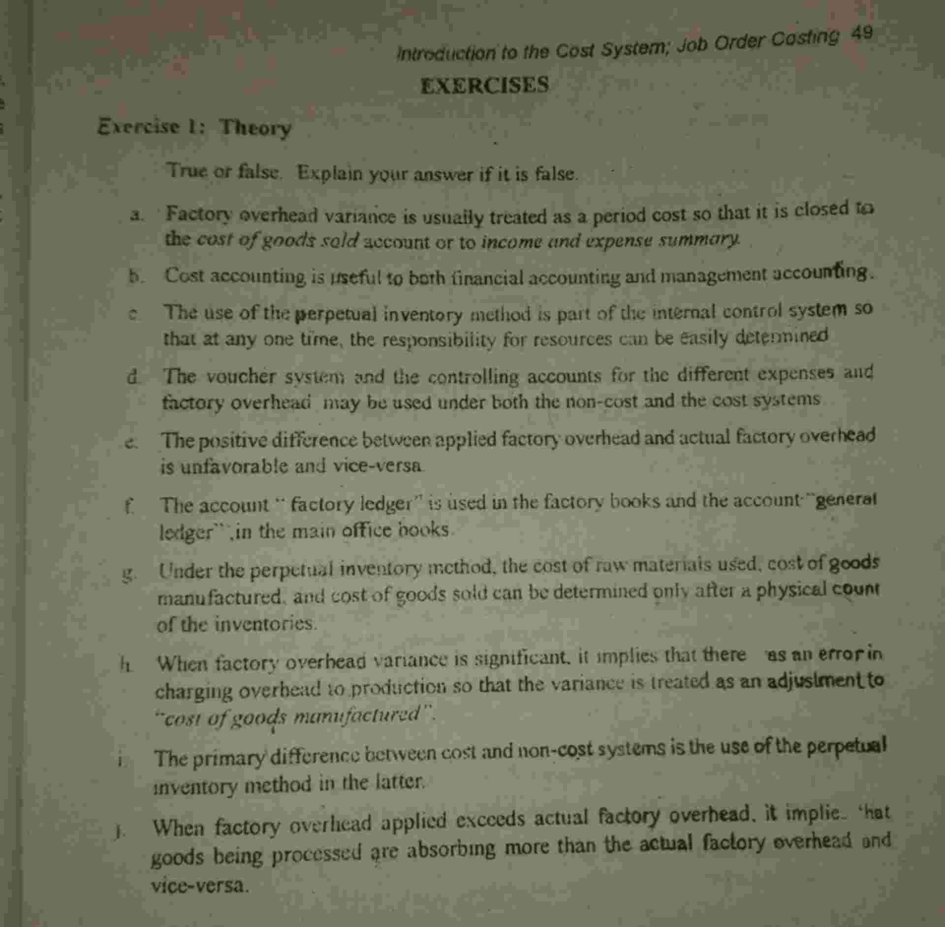 Solved Introduction to the Cost System; job Order Casting 49 | Chegg.com