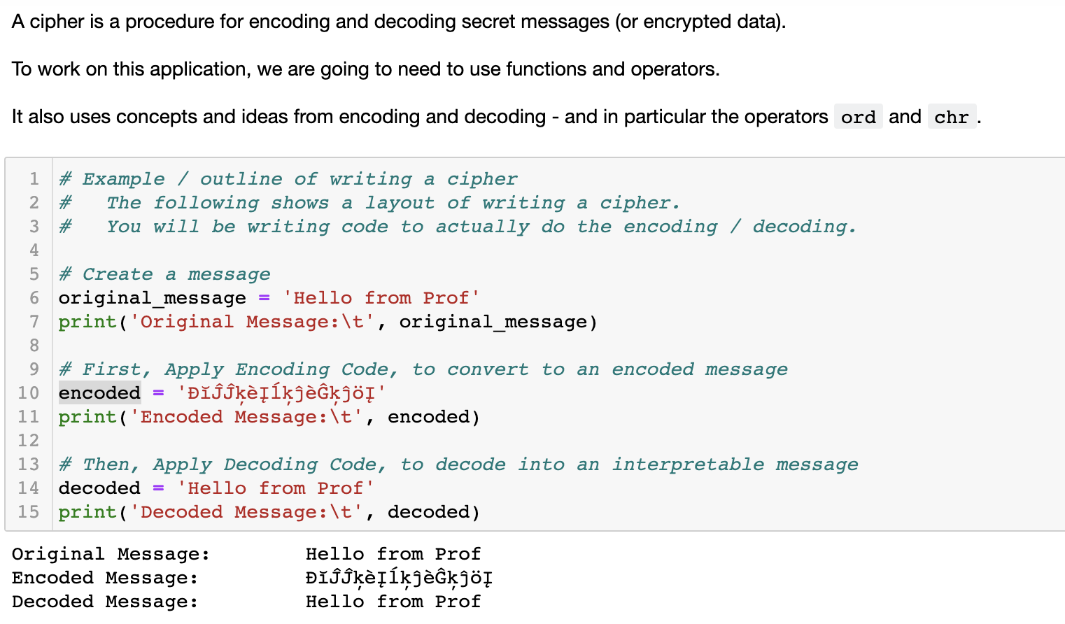 Solved A cipher is a procedure for encoding and decoding | Chegg.com