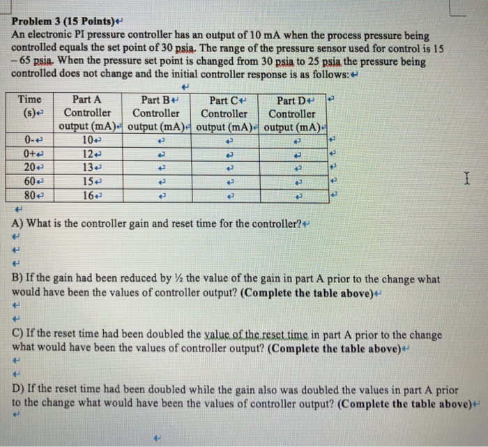 Problem 3 (15 Points) An electronic PI pressure | Chegg.com