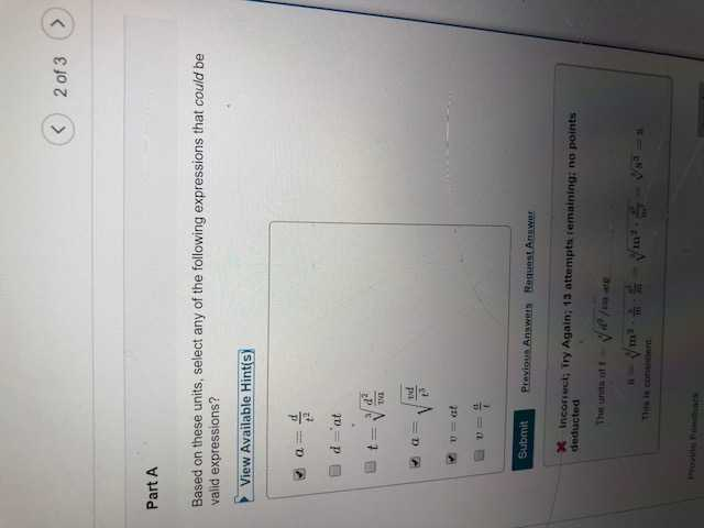 Solved 2 of 3 X Part A Based on these units, select any of | Chegg.com