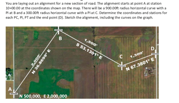 Solved You are laying out an alignment for a new section of | Chegg.com