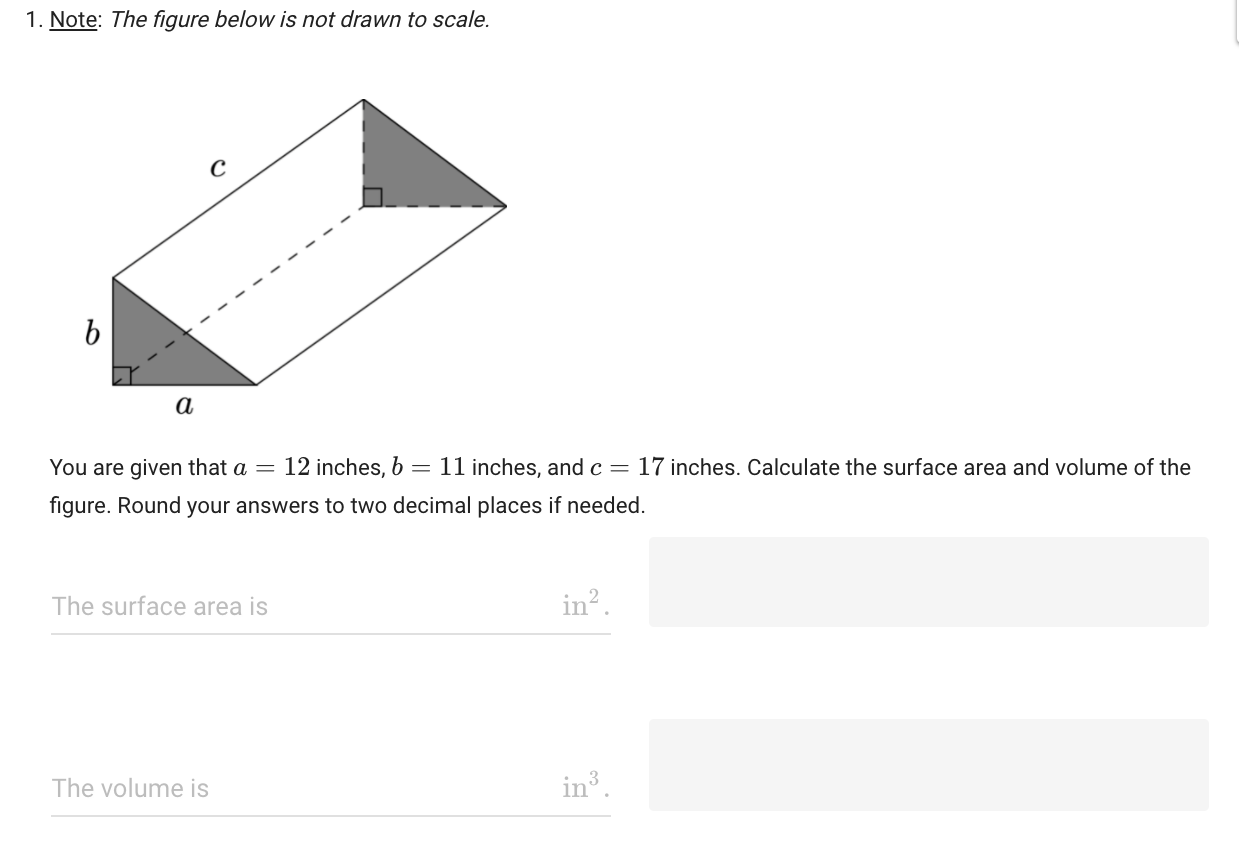 Solved 1. Note: The figure below is not drawn to scale. с b | Chegg.com