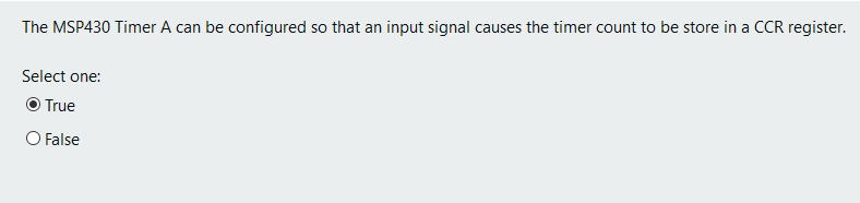 Solved The MSP430 Timer A can be configured so that an input | Chegg.com