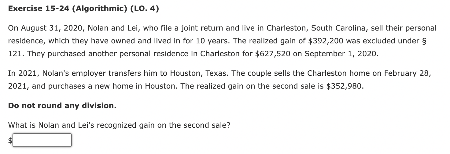 Solved Exercise 15-24 (Algorithmic) (LO. 4) On August 31, | Chegg.com