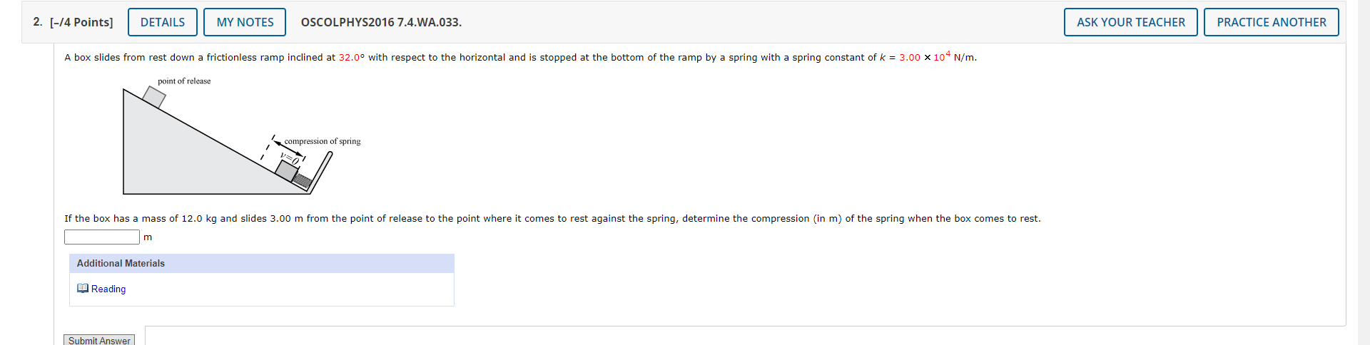 Solved A box slides from rest down a frictionless ramp | Chegg.com