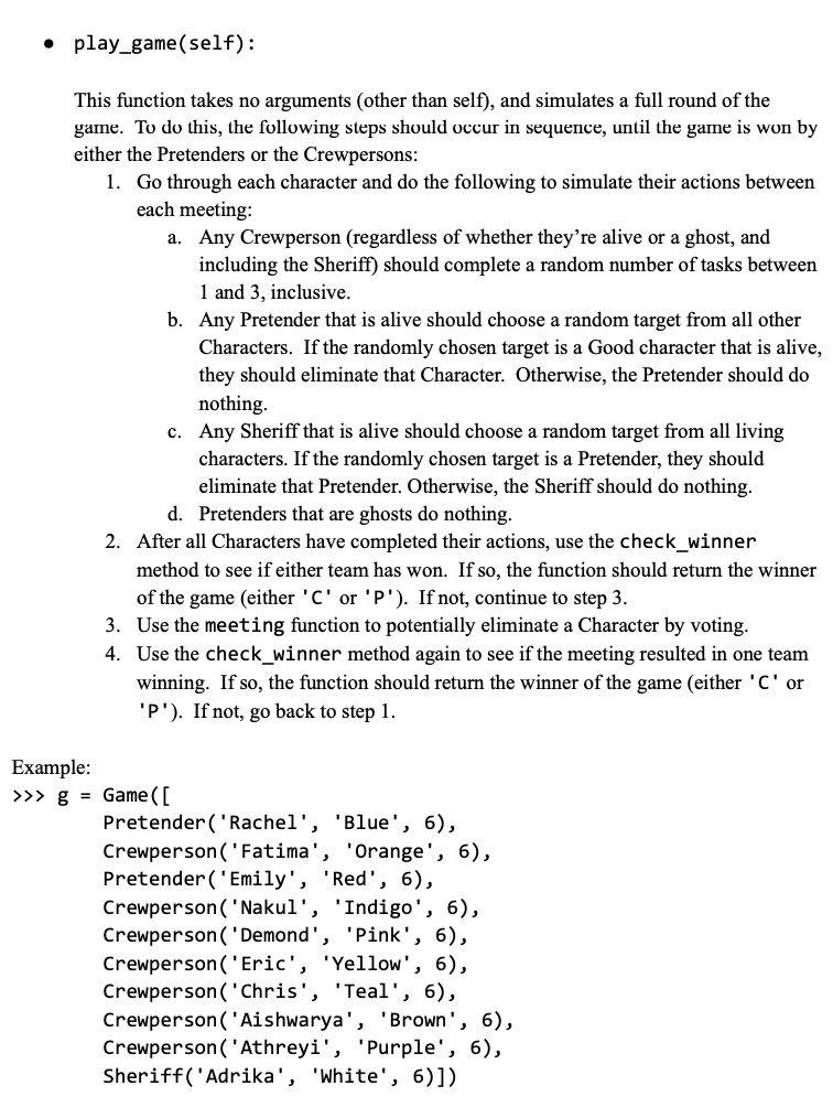 Solved Assignment focuses on coding for python classes and | Chegg.com