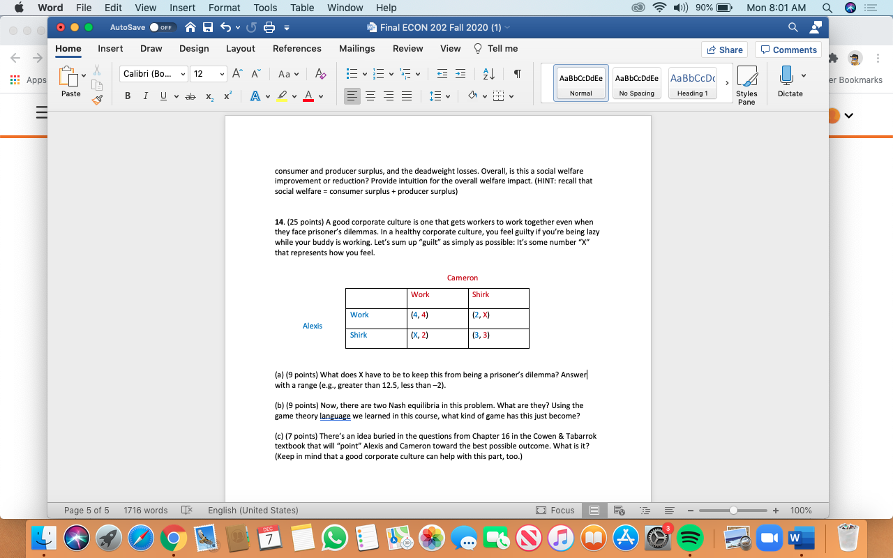 1 90% Mon 8:01 AM Q Word File Edit View Insert Format | Chegg.com