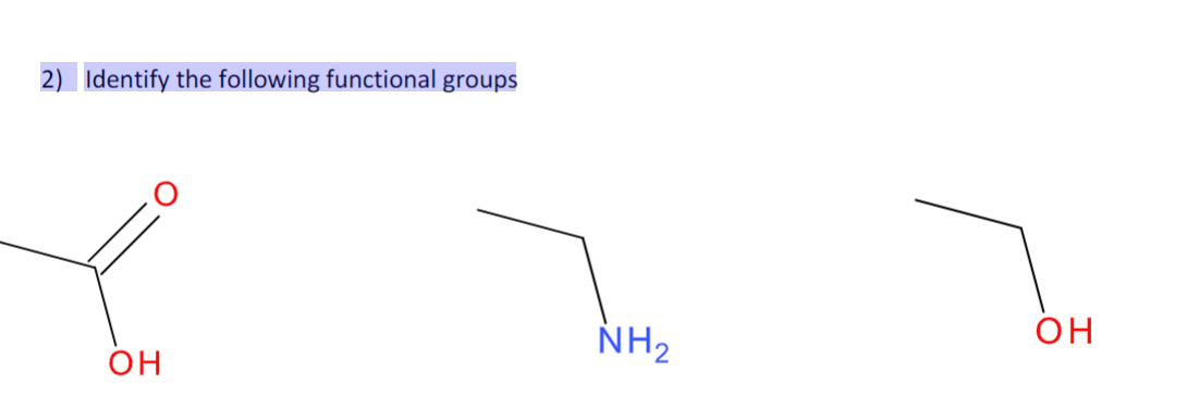 Solved 2) Identify the following functional groups | Chegg.com