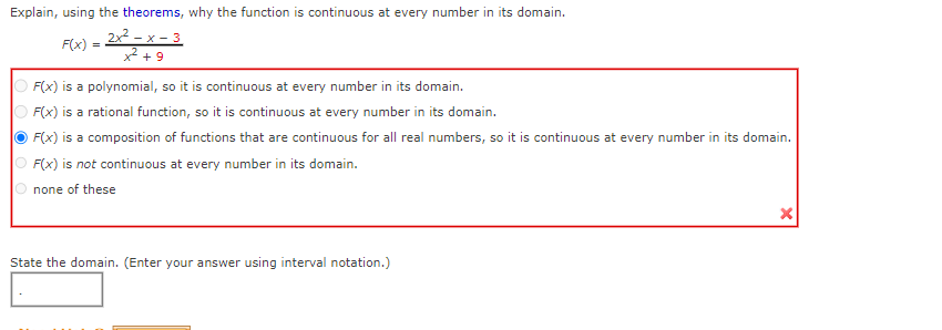 Solved Explain, using the theorems, why the function is | Chegg.com