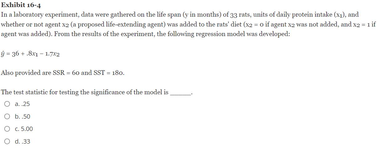 Solved In a laboratory experiment, data were gathered on the | Chegg.com