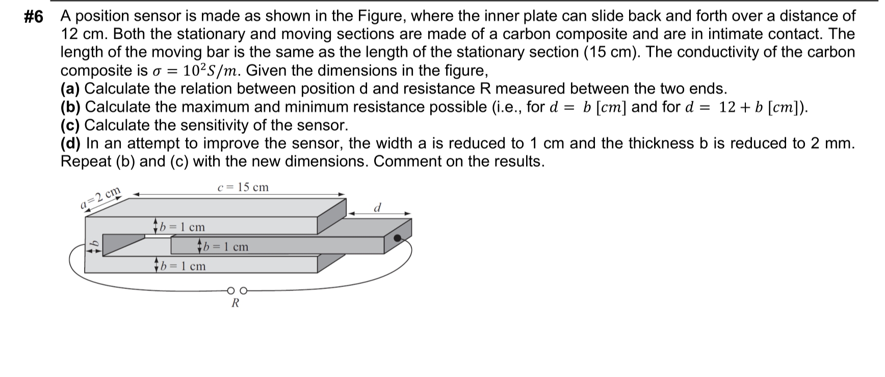 Solved A position sensor is made as shown in the Figure, | Chegg.com