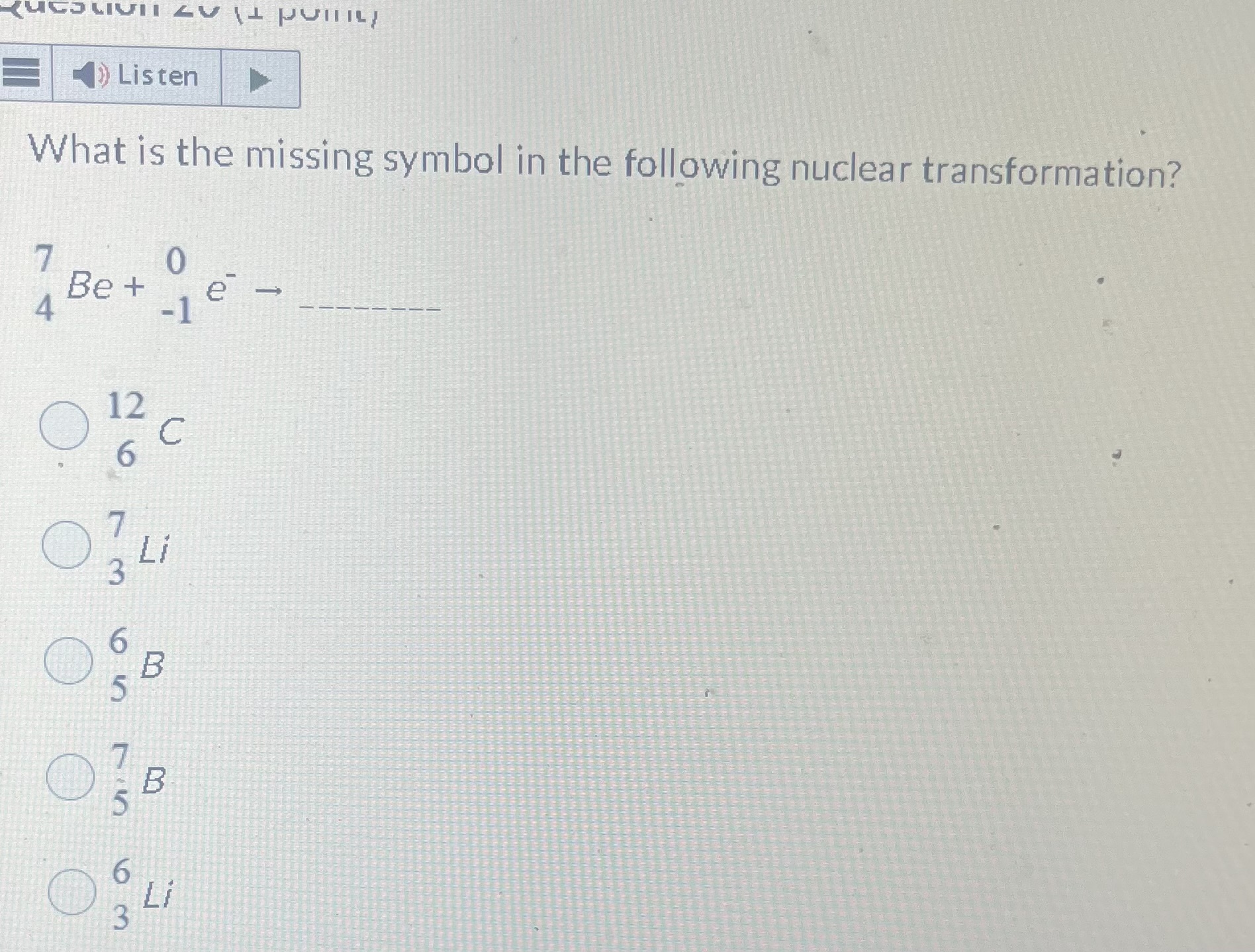 Solved What is the missing symbol in the following nuclear | Chegg.com