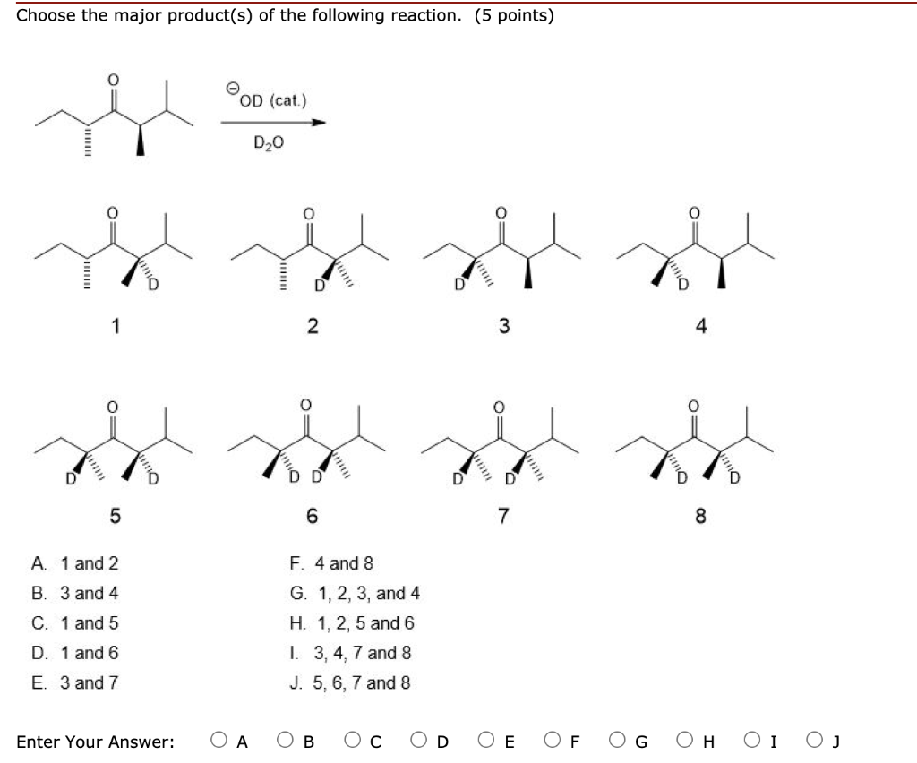 Solved Choose the major product(s) of the following | Chegg.com