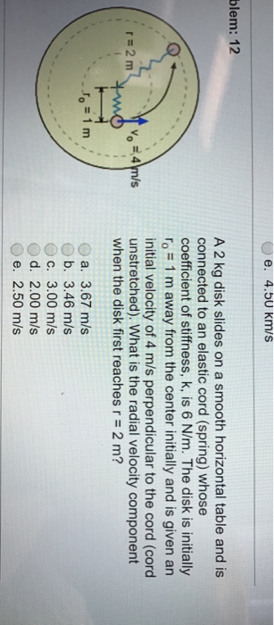 Solved A 2 kg disk slides on a smooth horizontal table and | Chegg.com