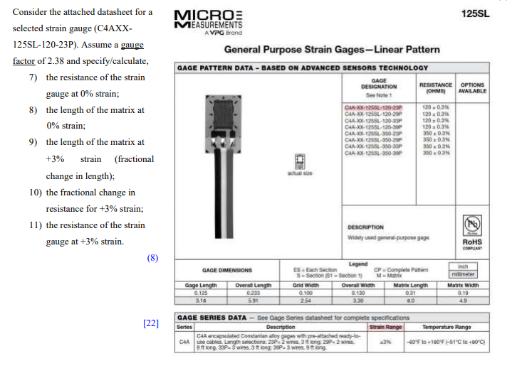 Solved 125SL MICROS MEASUREMENTS AVPG Brand General Purpose | Chegg.com