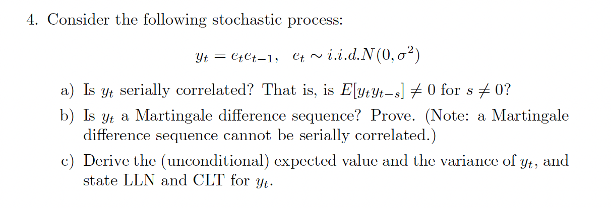 Solved Consider the following stochastic | Chegg.com