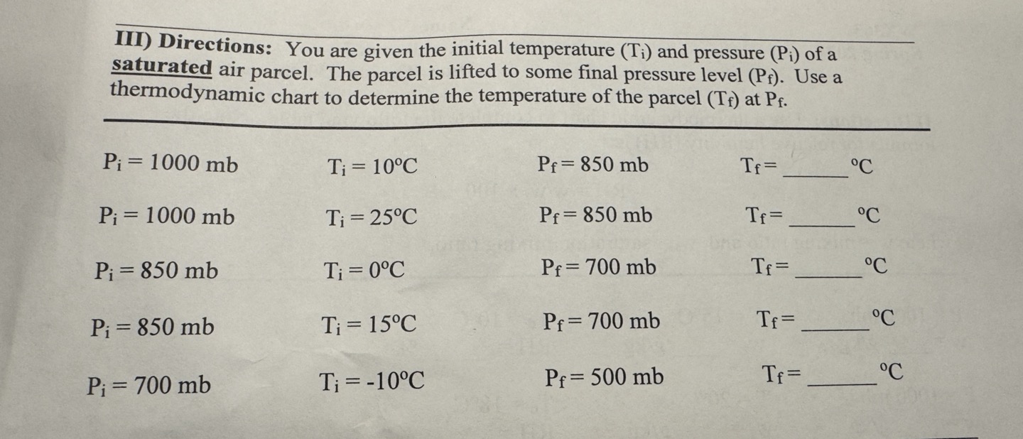 Solved III) ﻿Directions: You are given the initial | Chegg.com