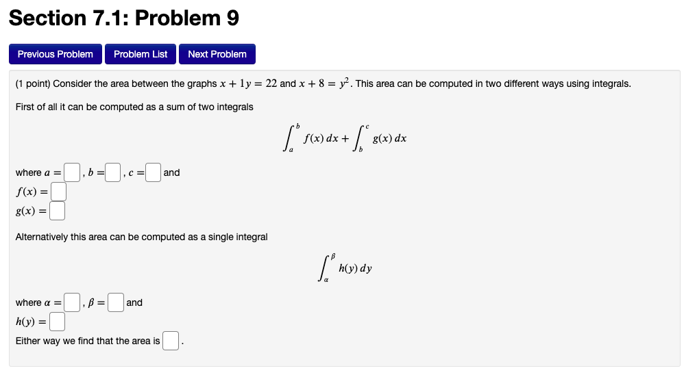 Solved Section 7.1: Problem 9 Previous Problem Problem List | Chegg.com