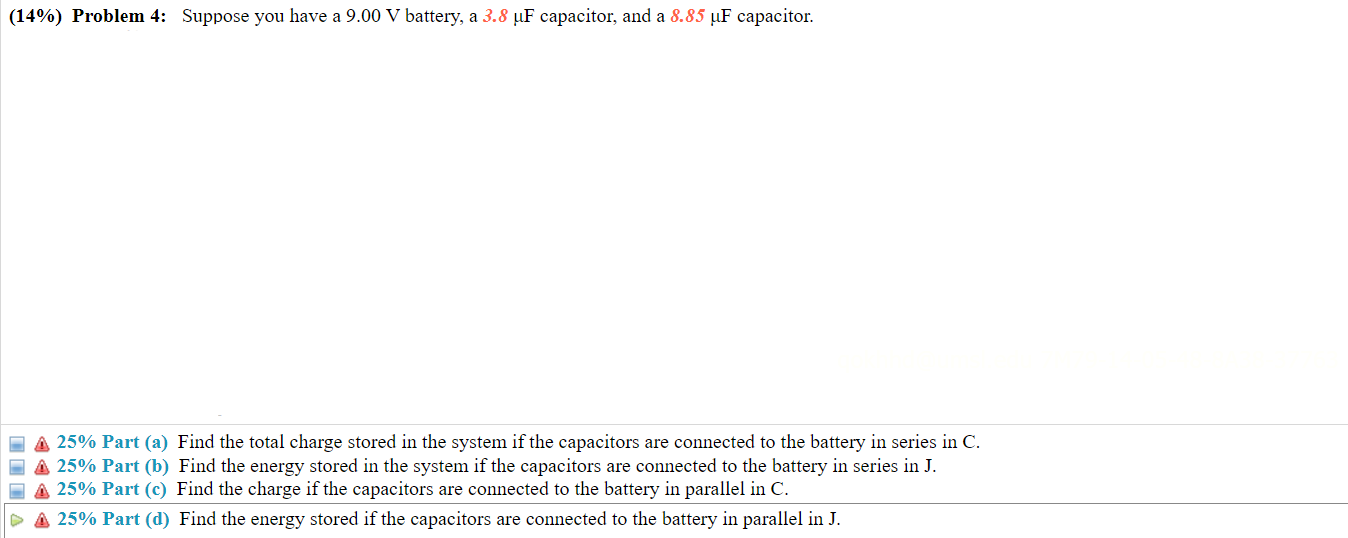 Solved (14\%) Problem 4: Suppose you have a 9.00 V battery, | Chegg.com