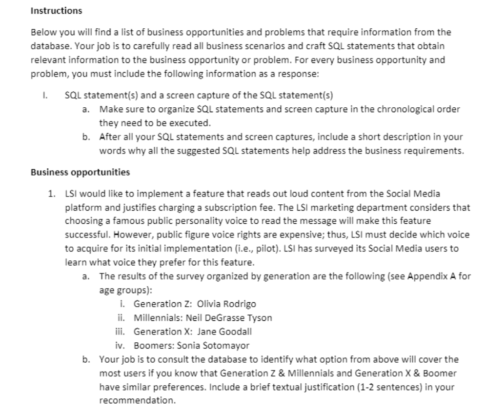 Solved Objectives A. Develop SQL statements to answer | Chegg.com