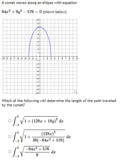 Solved A comet moves along an ellipse with | Chegg.com
