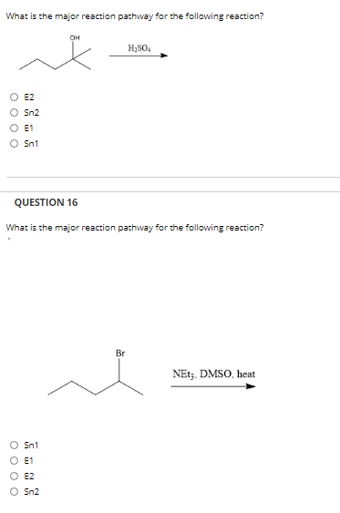 Solved What is the major reaction pathway for the following | Chegg.com