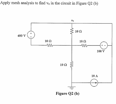 Solved Apply mesh analysis to find v0 ﻿in the circuit in | Chegg.com
