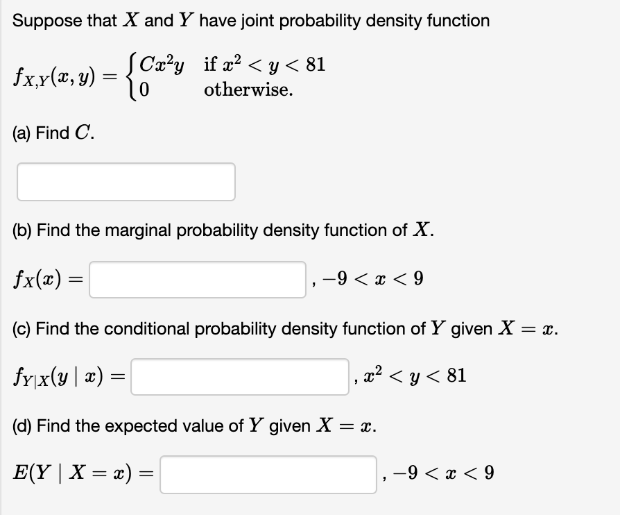 Solved Suppose that X and Y have joint probability density | Chegg.com