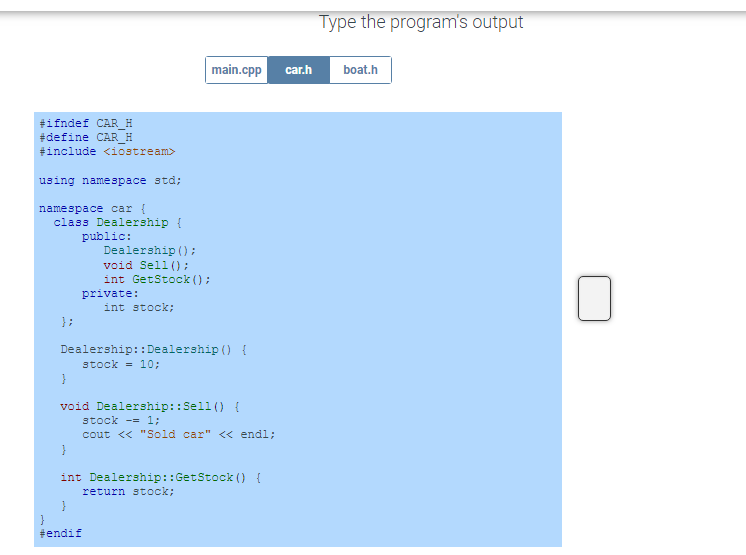 Solved Type the program's output Type the program's | Chegg.com Solved Type the program's output Type the program's | Chegg.com