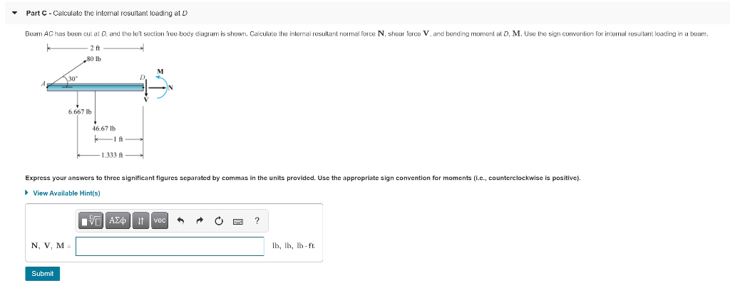 Solved Learning Goal: To determine the internal loads within | Chegg.com