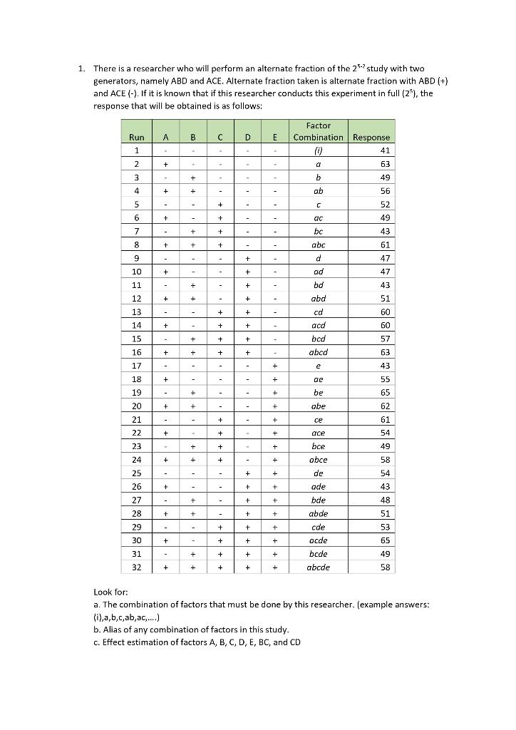 1. There is a researcher who will perform an | Chegg.com