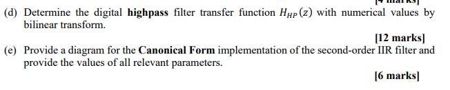 Solved Use the second-order Butterworth transfer function to | Chegg.com
