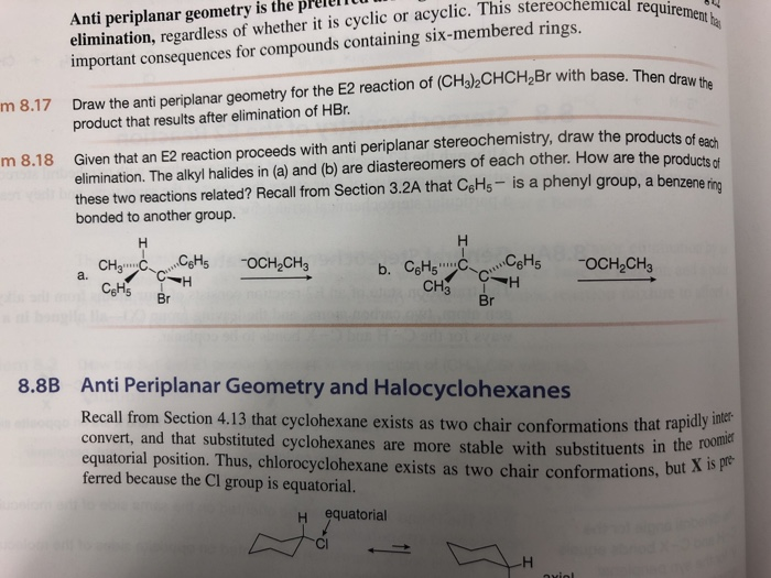 Solved Anti periplanar geometry elimination, regardless of | Chegg.com