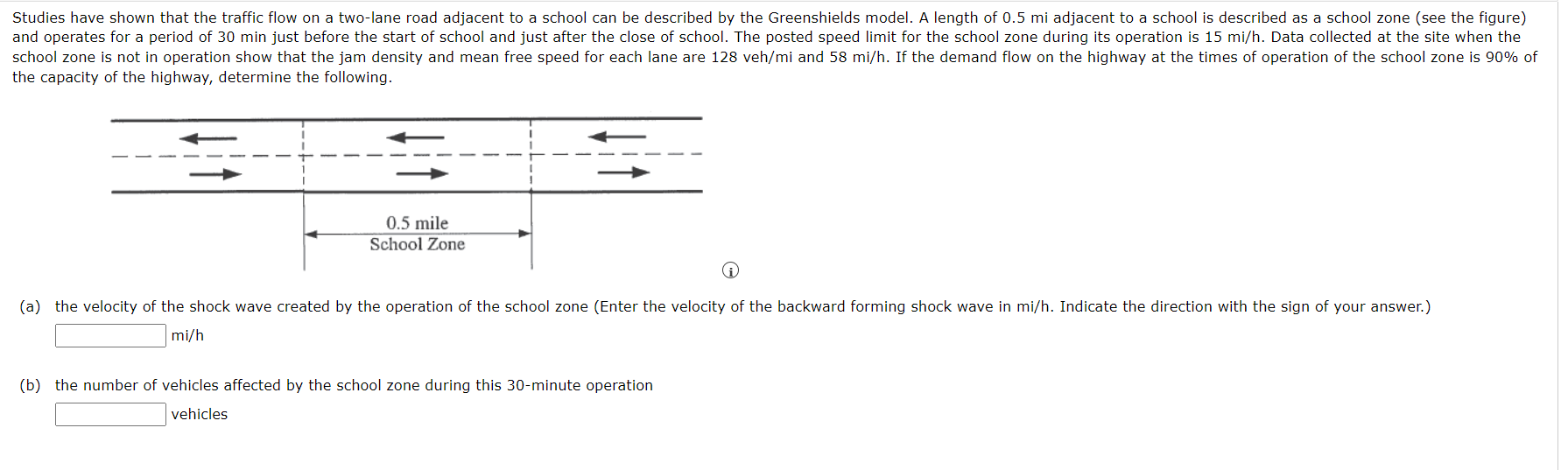 Solved the capacity of the highway, determine the following. | Chegg.com