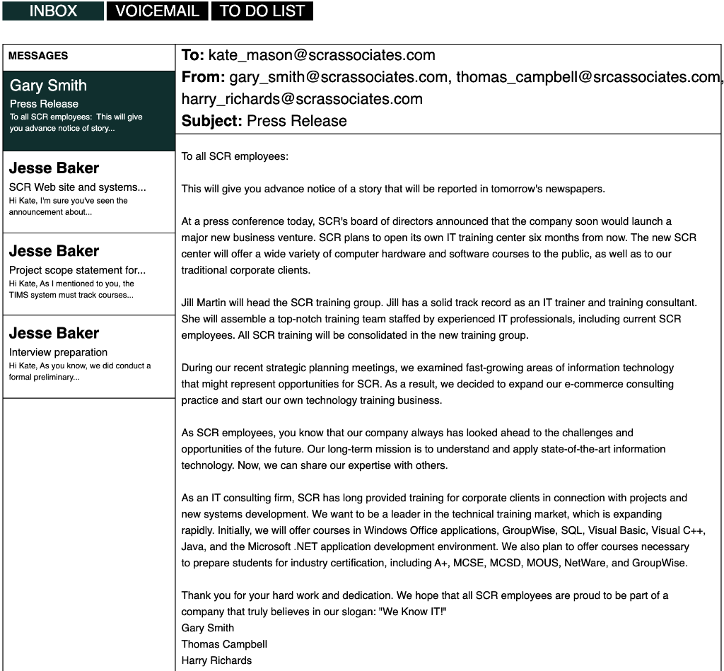 Solved Session 2: Analyzing the Business Case INBOX | Chegg.com