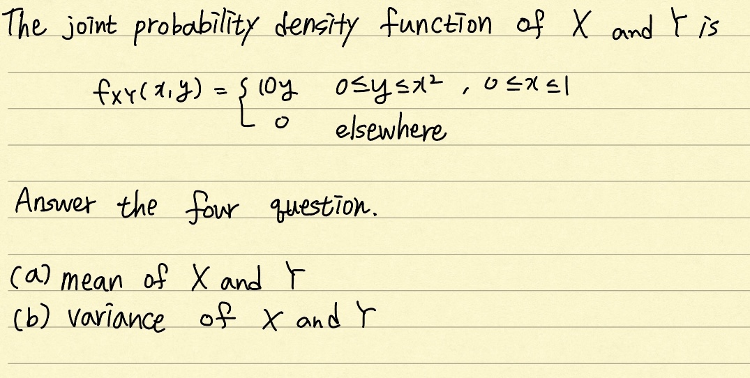 Solved The joint probability density function of x ﻿and | Chegg.com