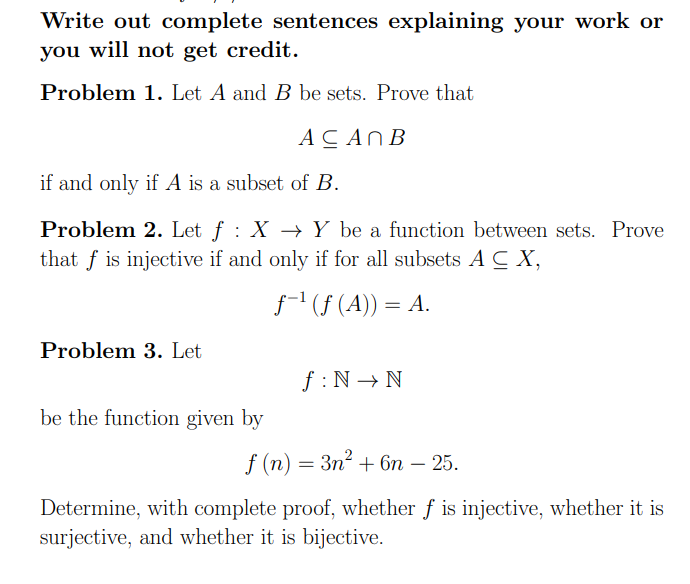 Solved Write out complete sentences explaining your work | Chegg.com