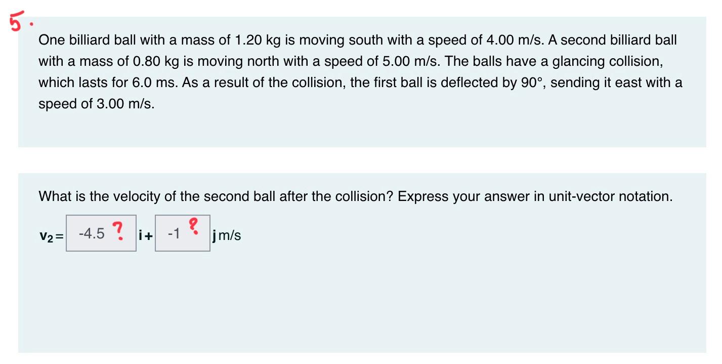 Solved One billiard ball with a mass of 1.20 kg is moving | Chegg.com