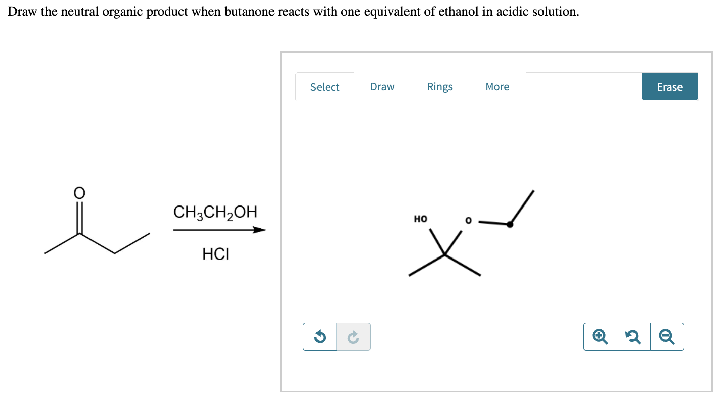 Solved Draw the neutral organic product when butanone reacts | Chegg.com