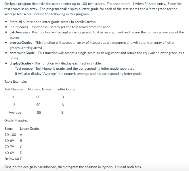 Solved I would need both the pseudocode and program in | Chegg.com