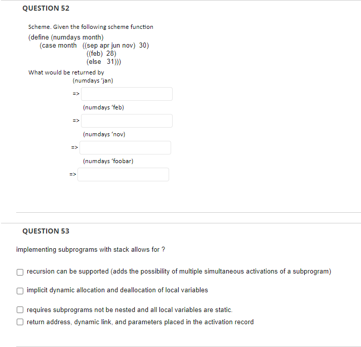 Solved QUESTION 52 Scheme. Given the following scheme | Chegg.com